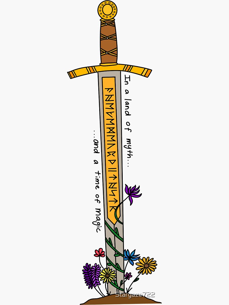 "Excalibur (With Text)" Sticker for Sale by Stargaze722 | Redbubble