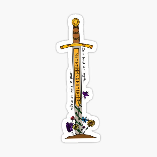 "Excalibur (With Text)" Sticker for Sale by Stargaze722 | Redbubble