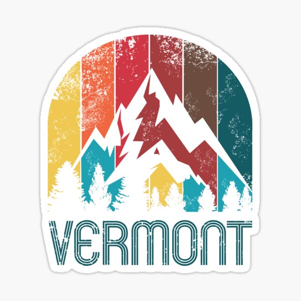 "Retro Vermont Design for Men Women and Kids" Sticker for Sale by ...