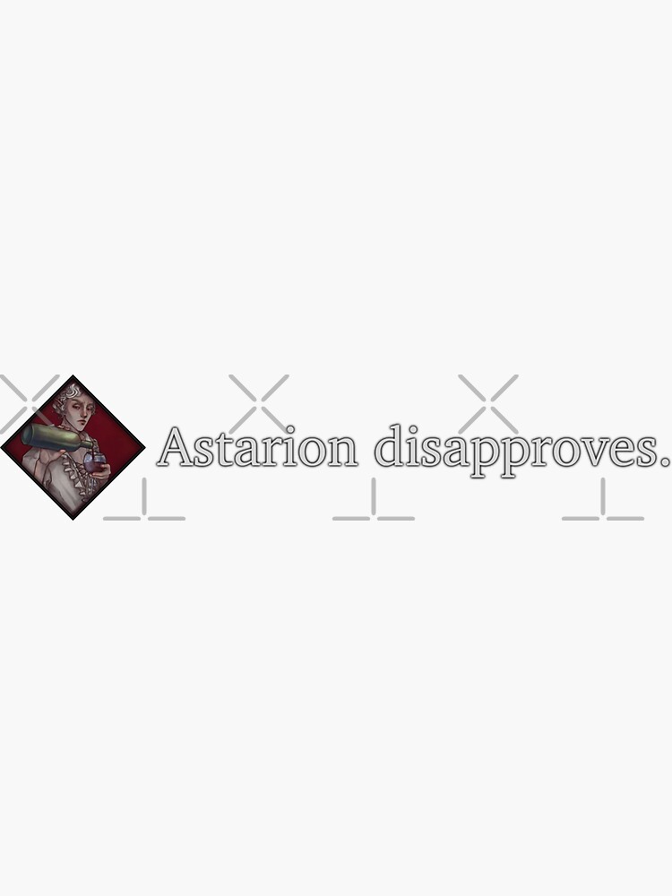 "Astarion disapproves | Baldur's Gate 3 | BG3" Sticker for Sale by ...