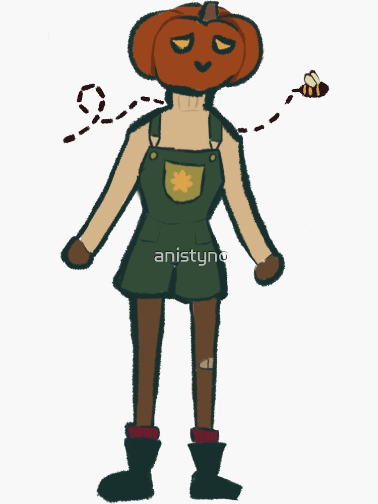 "Cute Pumpkin Head" Sticker for Sale by anistyno | Redbubble
