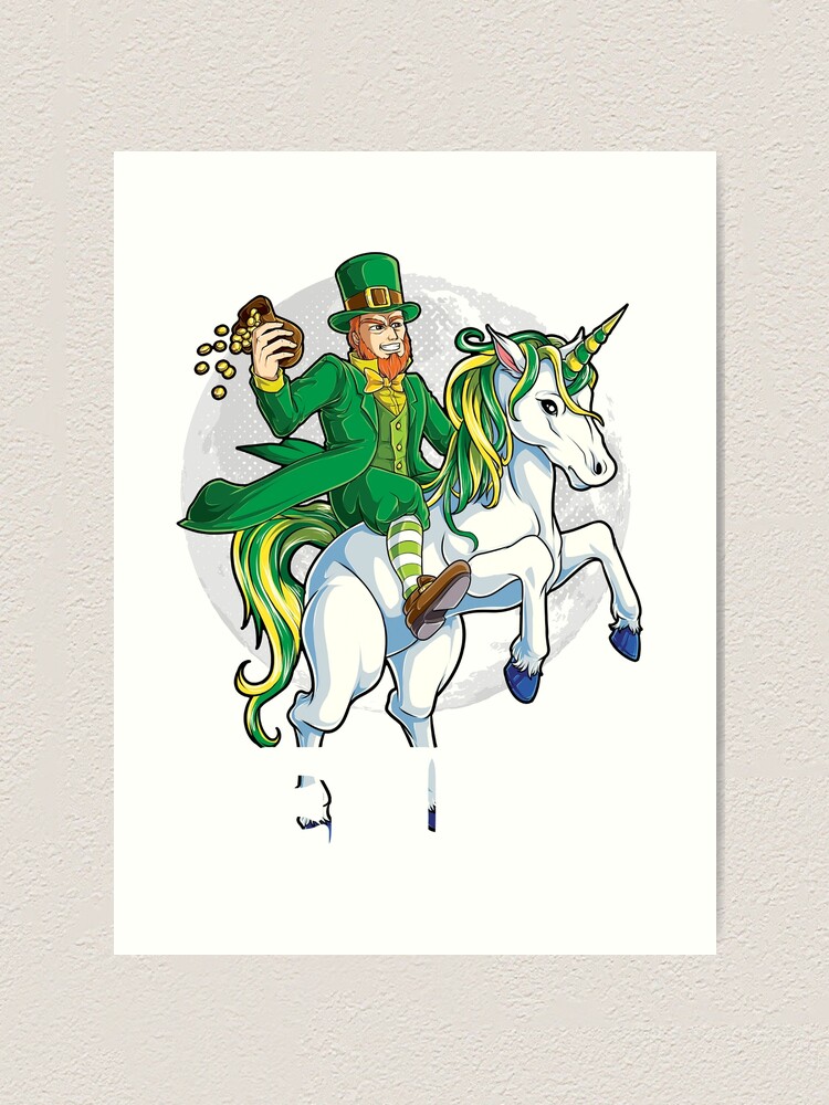 "Lepricorn Leprechaun Unicorn shirt St Patricks Day Boys Kids" Art ...