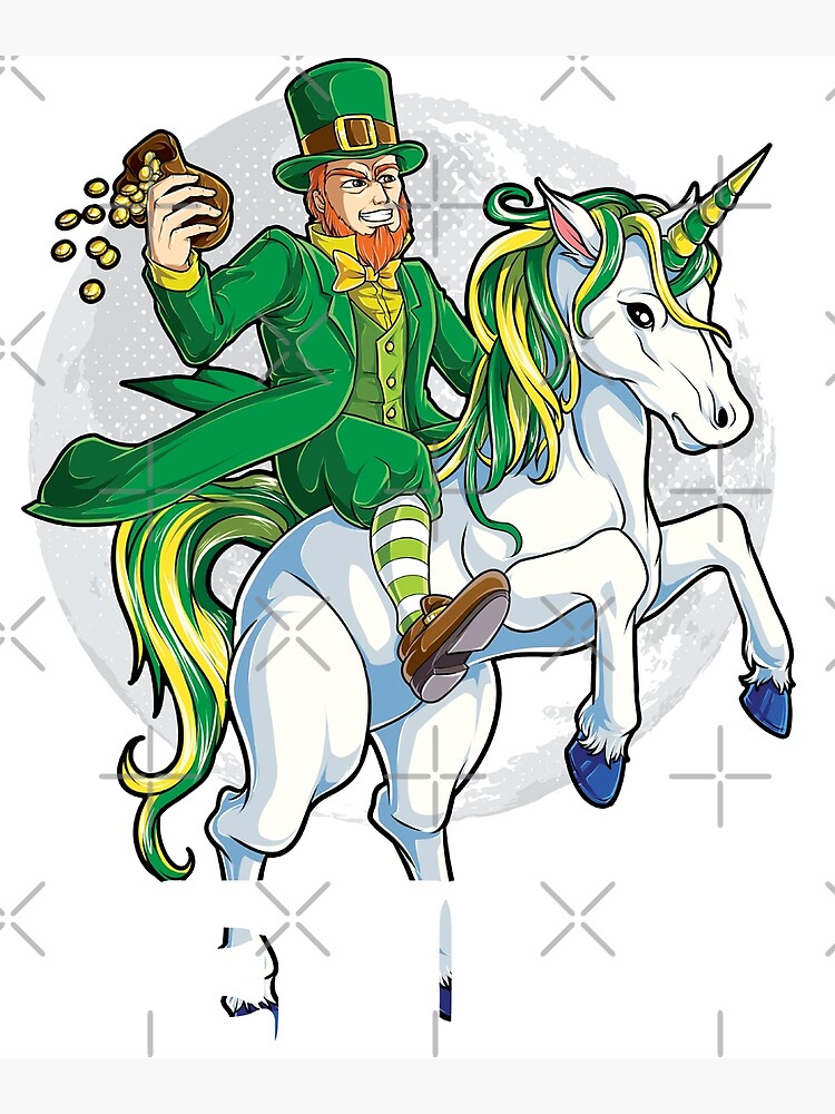 "Lepricorn Leprechaun Unicorn shirt St Patricks Day Boys Kids" Art ...