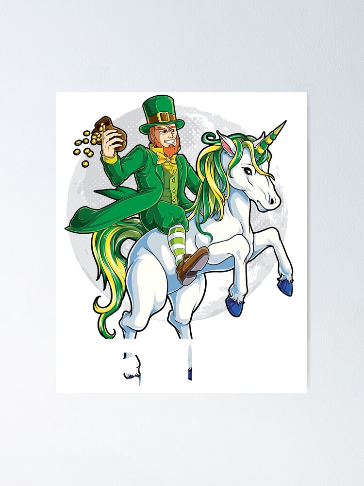 "Lepricorn Leprechaun Unicorn shirt St Patricks Day Boys Kids" Poster ...
