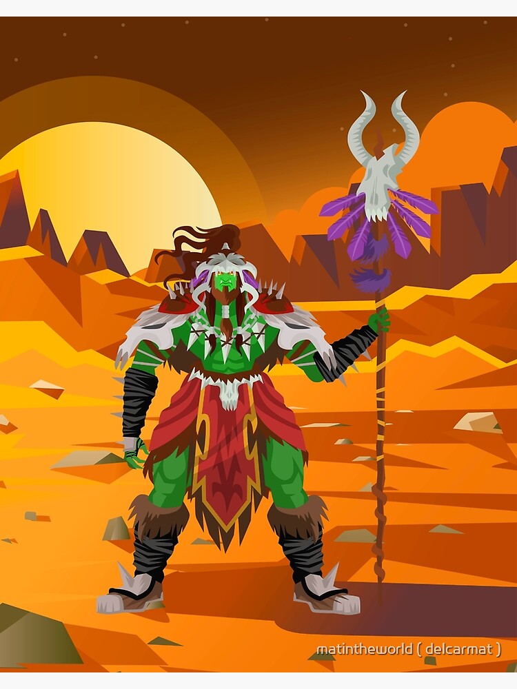 "green orc shaman barbarian nomad warrior" Poster for Sale by ...