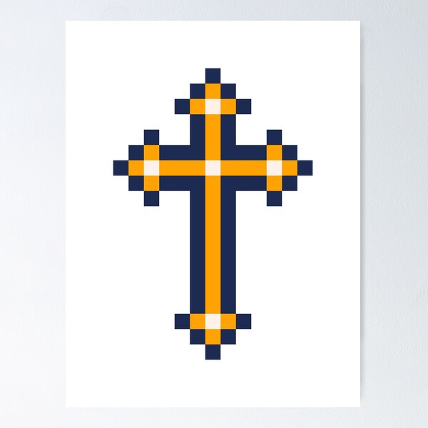 "Cross of Lord Jesus Christ 8-bit" Poster for Sale by CyberRex | Redbubble