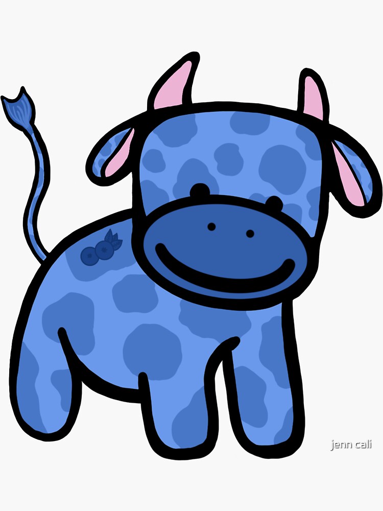 "blueberry cow" Sticker for Sale by jenn cali | Redbubble