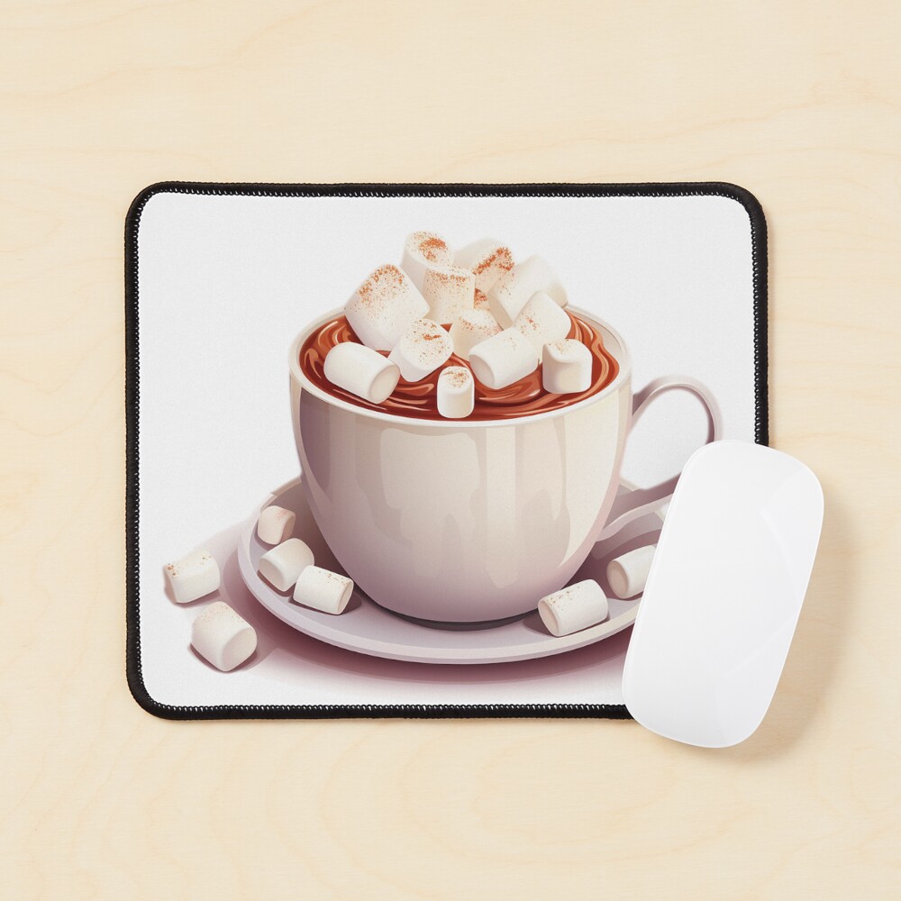 " hot chocolate topped with playful marshmallows" Sticker for Sale by ...