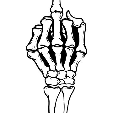 "Skeleton Hand Flipping Off" Sticker for Sale by kbelikpa | Redbubble