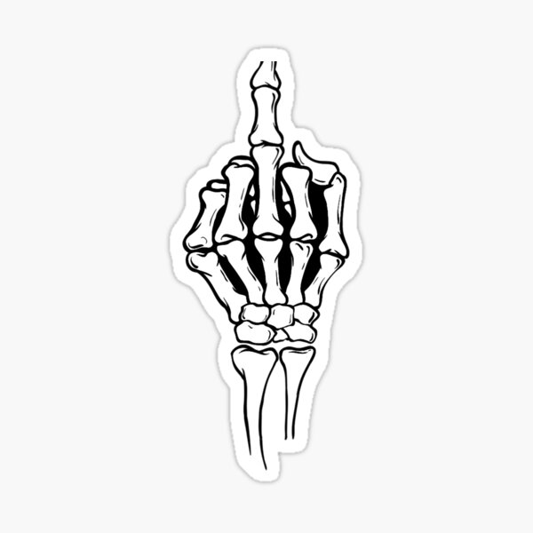 "Skeleton Hand Flipping Off" Sticker for Sale by kbelikpa | Redbubble