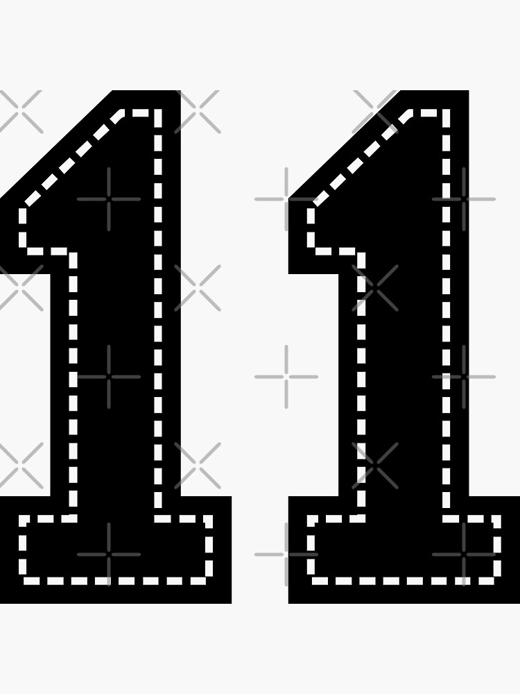 "Number 11 Eleven" Sticker for Sale by StudioRedKoala | Redbubble