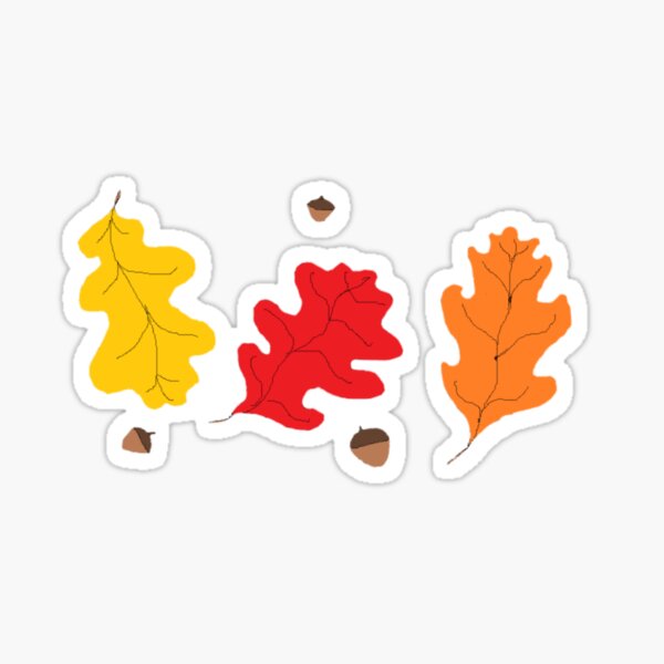 "Fall's Oak Leaves and Acorns" Sticker for Sale by 5849 | Redbubble