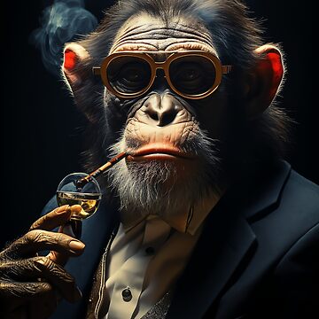 "Smoking Monkey Portrait" Poster for Sale by JourneyGems | Redbubble