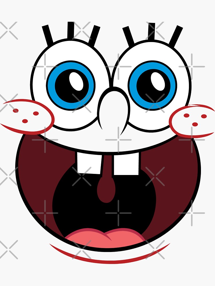 "sponge bob face " Sticker for Sale by maddinc | Redbubble