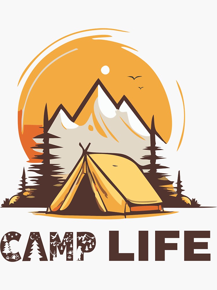 "Camp Life" Sticker for Sale by SunnyMane | Redbubble