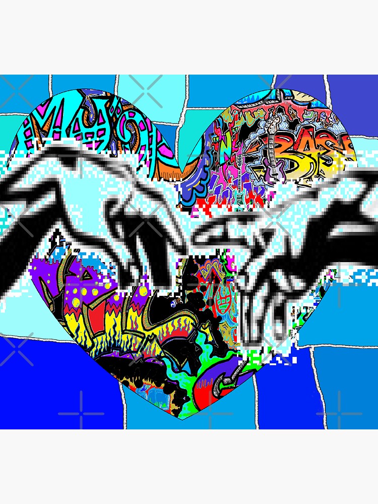 "blue hands of god Graffiti" Sticker for Sale by LowEndGraphics | Redbubble