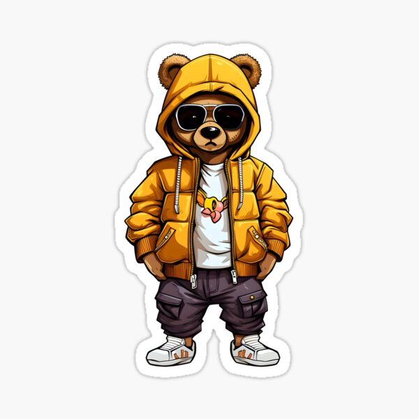 "Hip Hop Bear Urban Swagger Teddy Gift Him" Sticker for Sale by ...