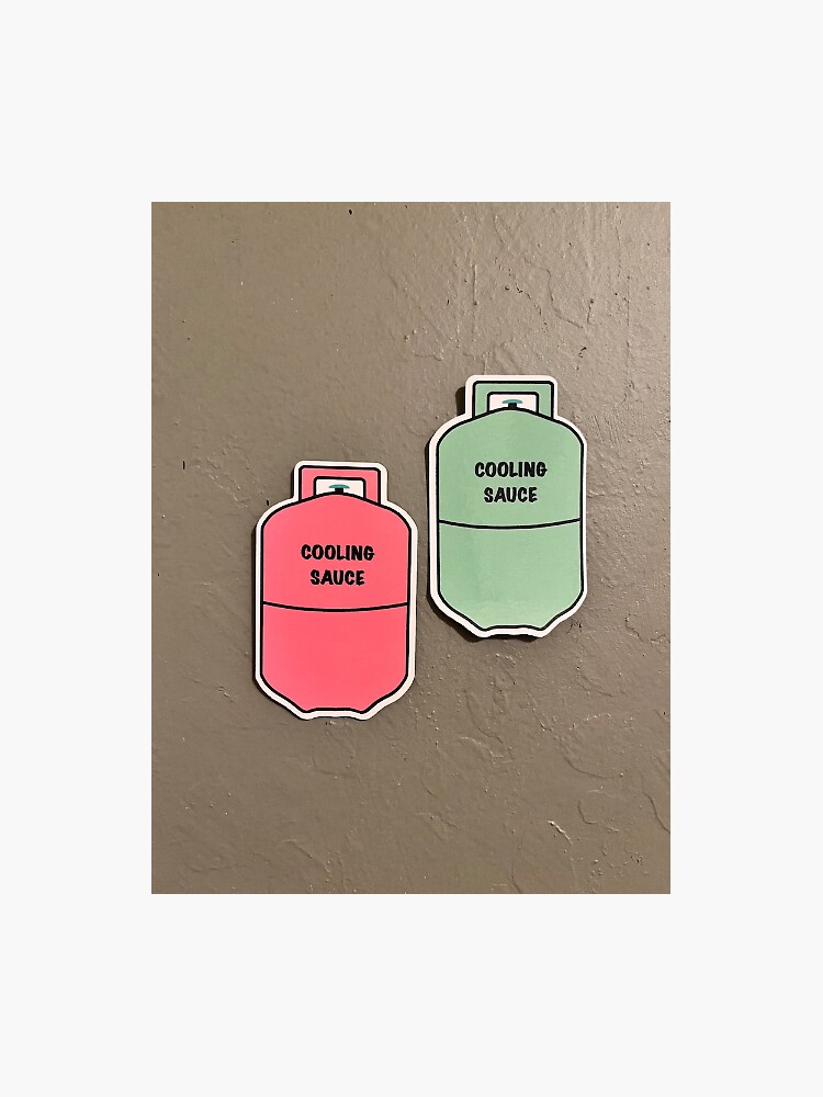 "HVAC Cooling Sauce (R22/R410A) Sticker Cool Refrigerant Humor" Sticker ...