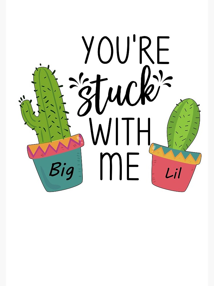 "Funny Big Little Cactus You're Stuck With Me" Spiral Notebook by ...