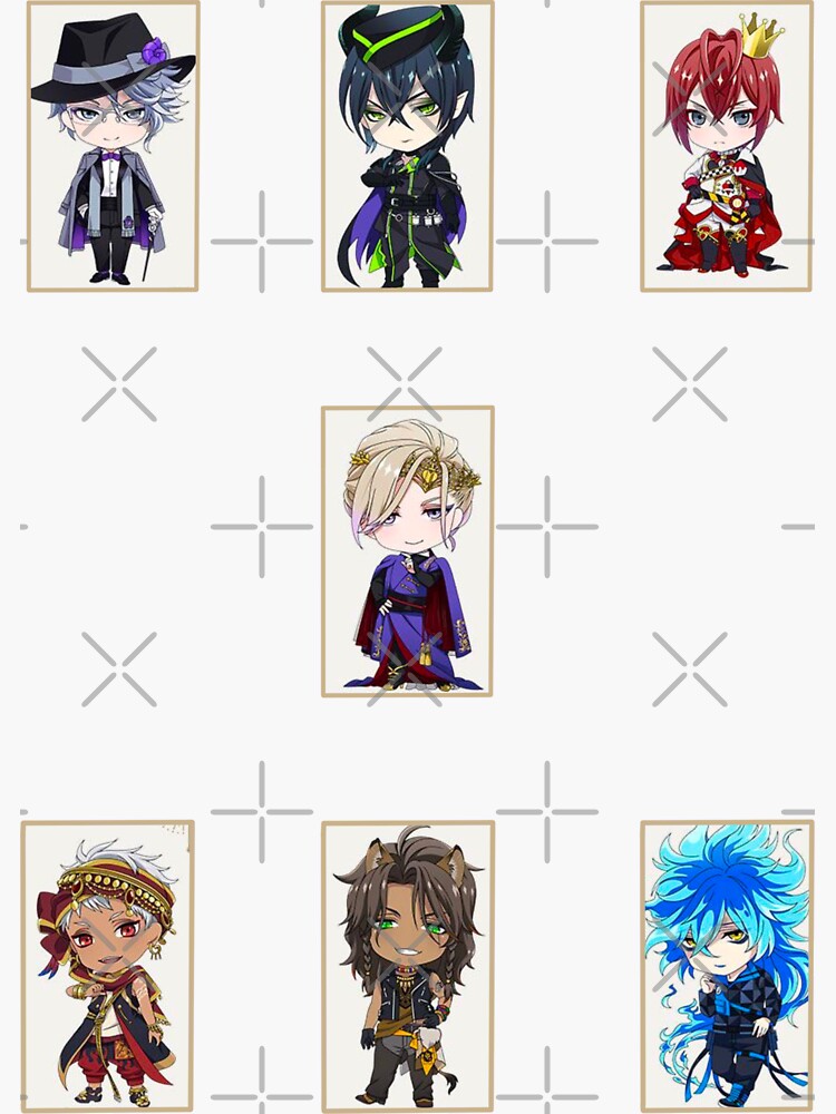 "TWISTED WONDERLAND Azul Malleus Leona Vil Riddle Idia Sticker" Sticker ...