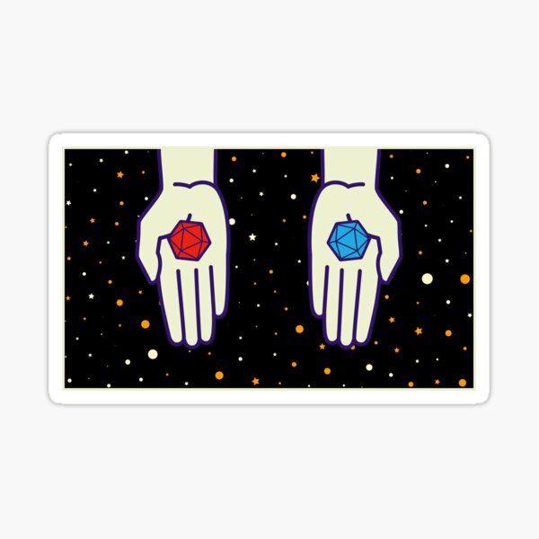 "Red Pill and Blue Pill D20 Dice Tabletop RPG" Sticker for Sale by ...