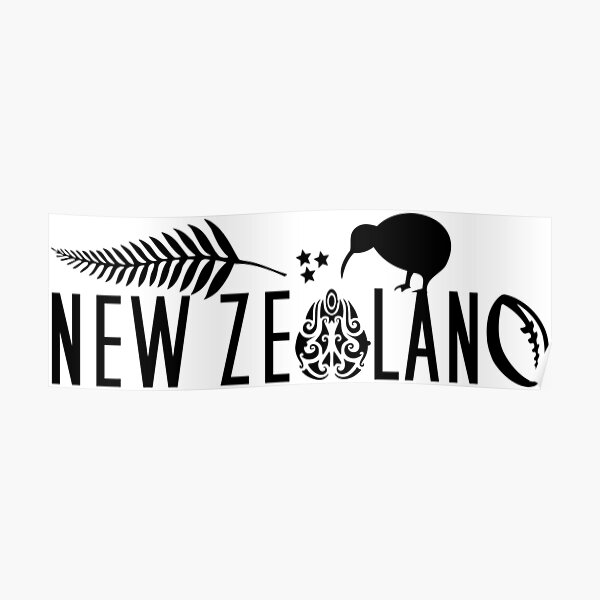 "New Zealand Kiwi Rugby Fern Icons" Poster by studiopico | Redbubble