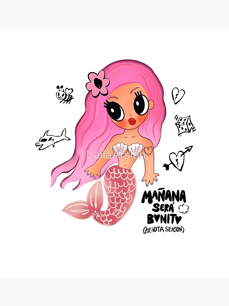 Lámina metálica for Sale con la obra «Karol g sirena cabello rosa ...