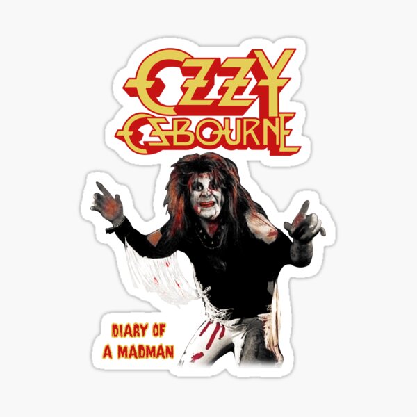 "RARE Ozzy Osbourne Diary Of A Madman Black " Sticker for Sale by ...