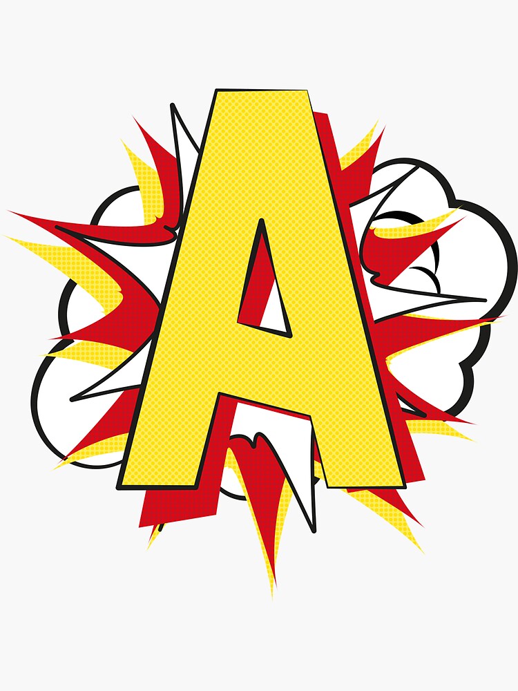 "Letter A Monogram Comic Book Style" Sticker for Sale by ...