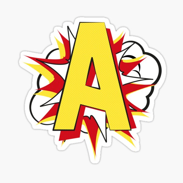 "Letter A Monogram Comic Book Style" Sticker for Sale by ...