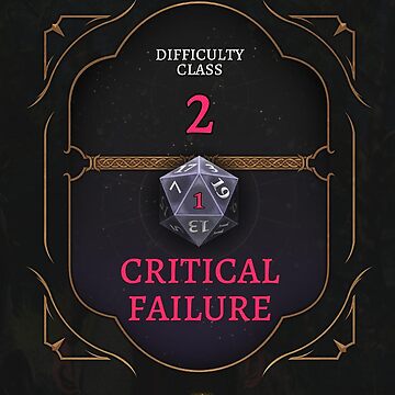 "Baldurs Gate Critical Failure" Sticker for Sale by BestoftheQuest ...