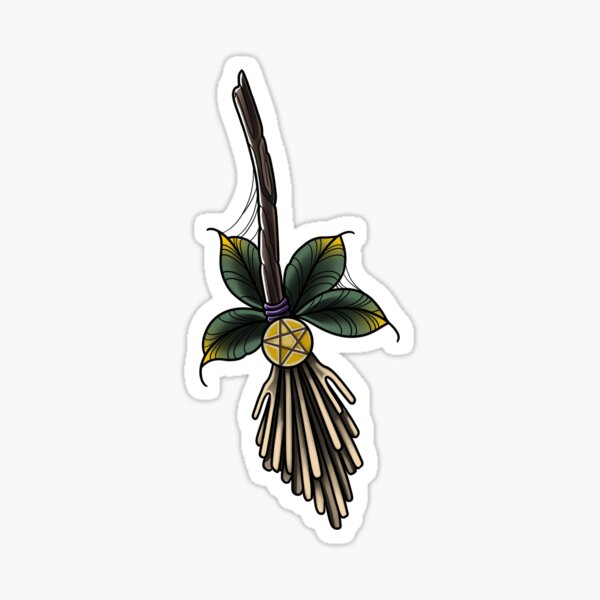 "Witch’s Broom" Sticker for Sale by drybrittlebones | Redbubble