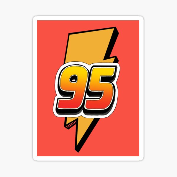 "Lightning McQueen 95 bolt print" Sticker for Sale by poppyamber ...