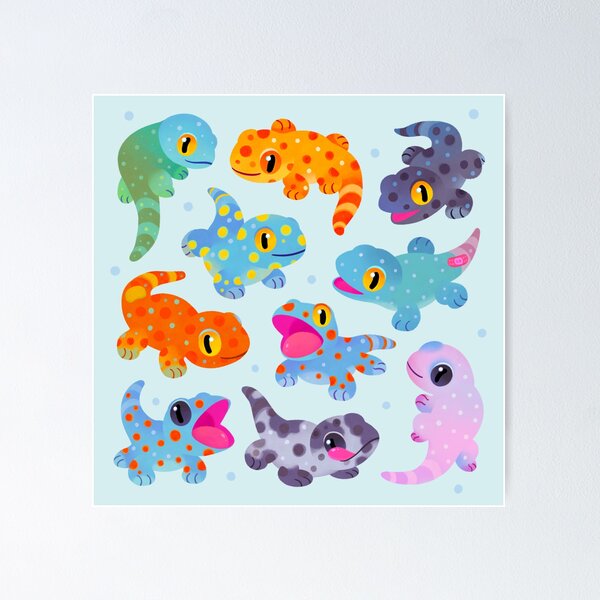 "Tokay gecko - bright" Poster for Sale by pikaole | Redbubble