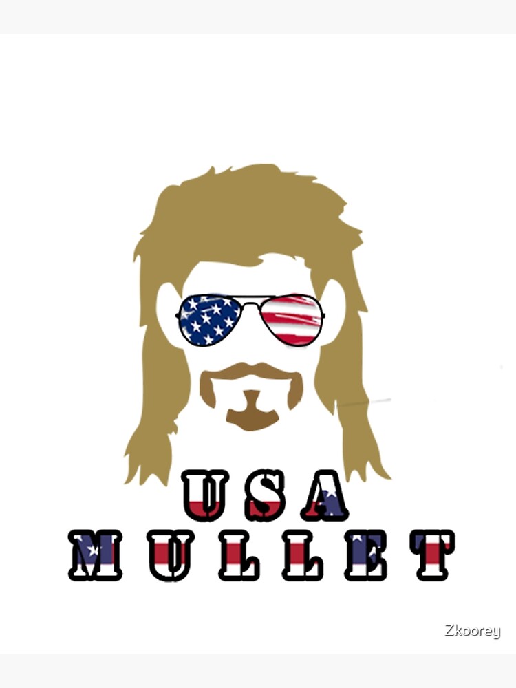 "USA Mullet Head Merica USA Pride Flag 4th of July Haircut 80s Old ...