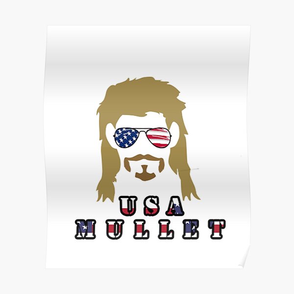 "USA Mullet Head Merica USA Pride Flag 4th of July Haircut 80s Old ...