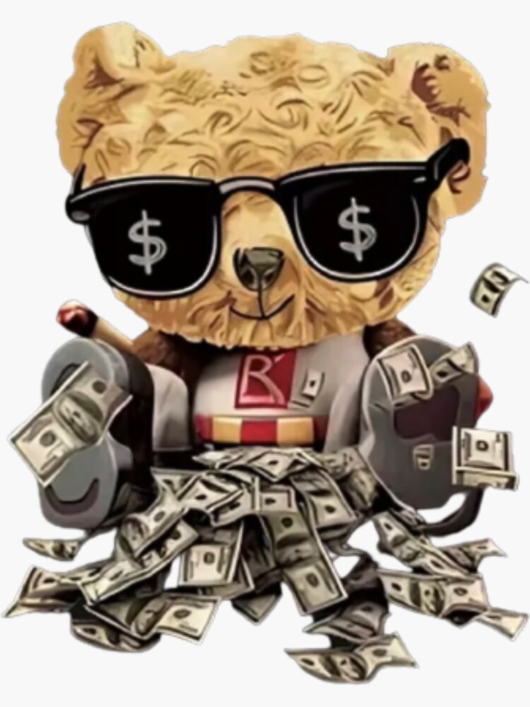 "Cool Cash Bear Graphic" Sticker for Sale by SaRa120777 | Redbubble