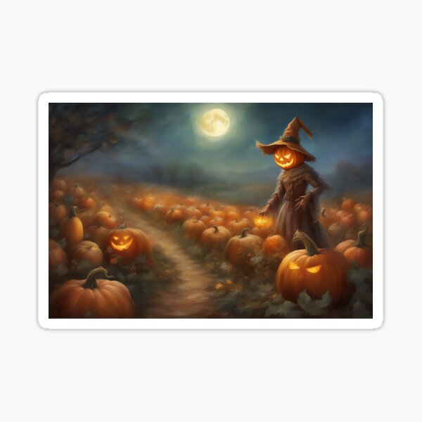 "Halloween Pumpkin Scarecrow 2" Sticker for Sale by Gypsykiss | Redbubble