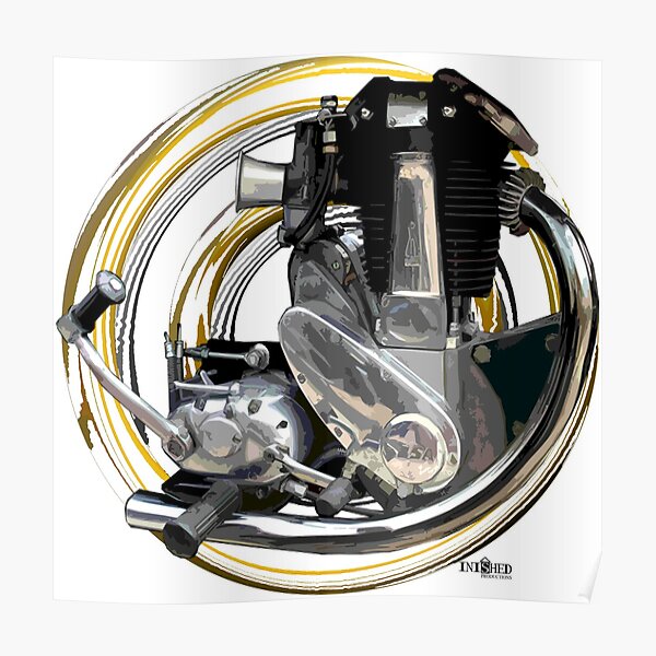 "BSA B31, B33 Engine Inspired Artwork Inished Productions" Poster by ...