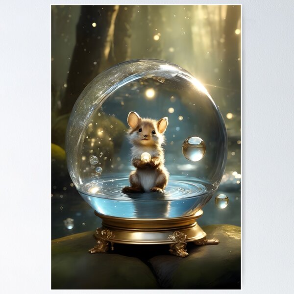 "Fantasy Mouse in the Magic Ball" Poster for Sale by VanillaBlueSky ...