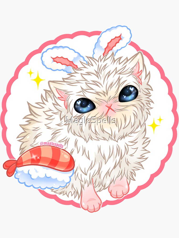 "wisp the cat" Sticker by MaglcSpells | Redbubble