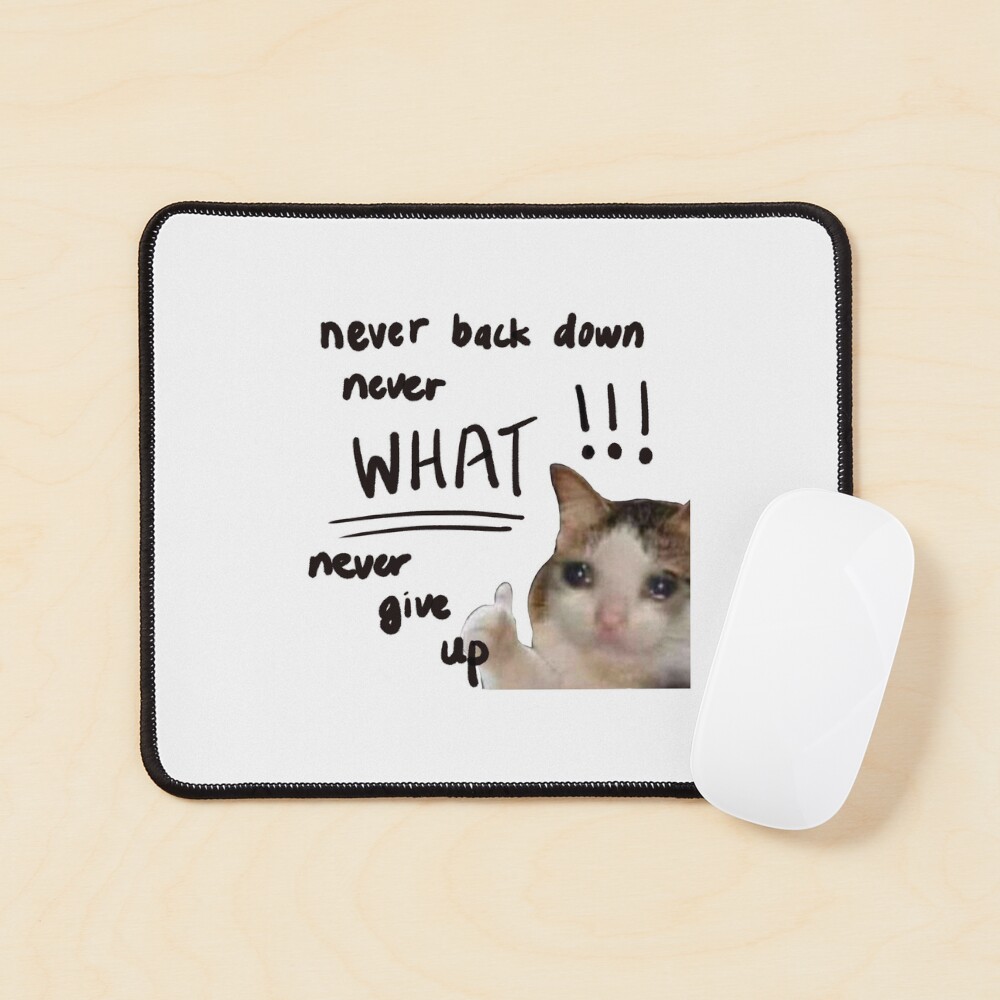 "Never Back Down, Never What? Never Give up meme" Sticker for Sale by ...