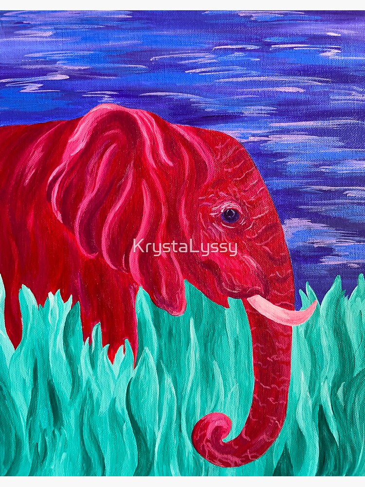 "Ruby Elephant in Grasses Night Sky" Sticker for Sale by KrystaLyssy ...
