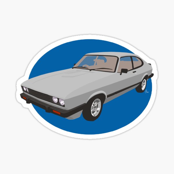 "Ford Capri - Silver" Sticker for Sale by angylroper | Redbubble