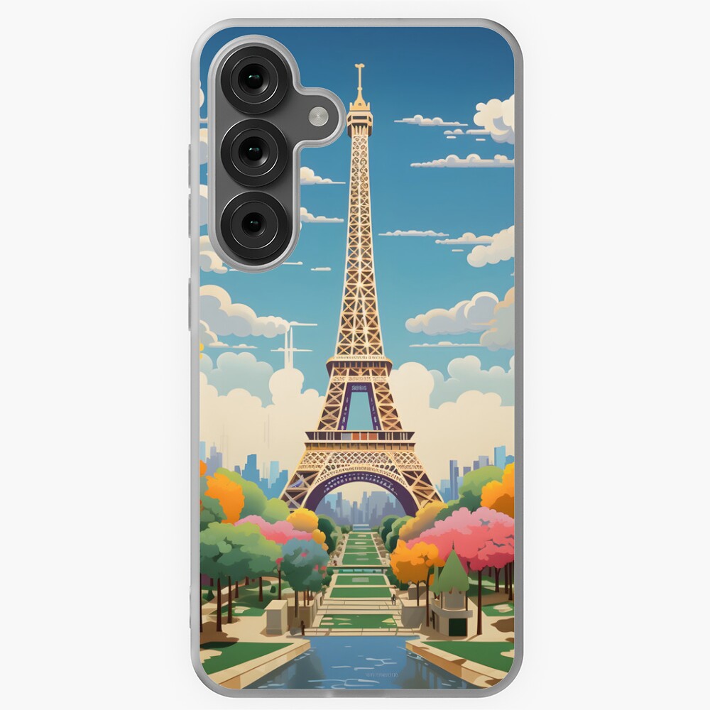 "Colorful Scene at the Eiffel Tower - Digital Art" Sticker by ...
