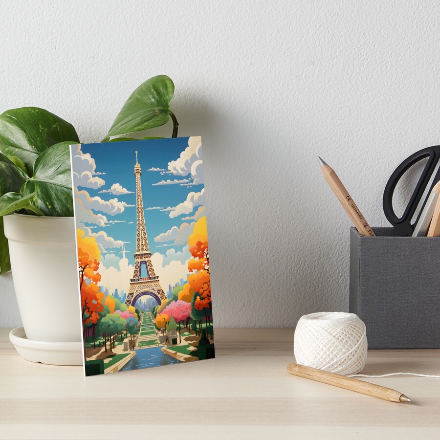"Colorful Scene at the Eiffel Tower - Digital Art" Sticker by ...
