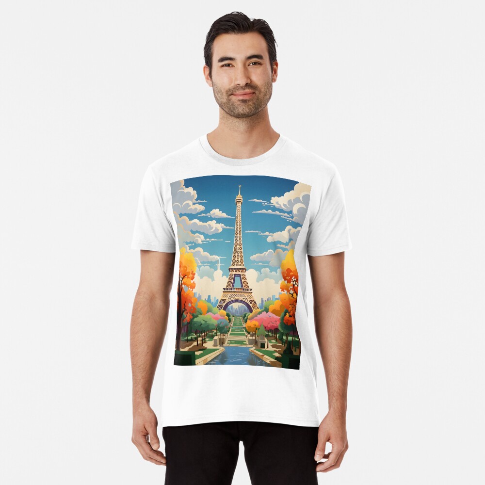 "Colorful Scene at the Eiffel Tower - Digital Art" Sticker by ...