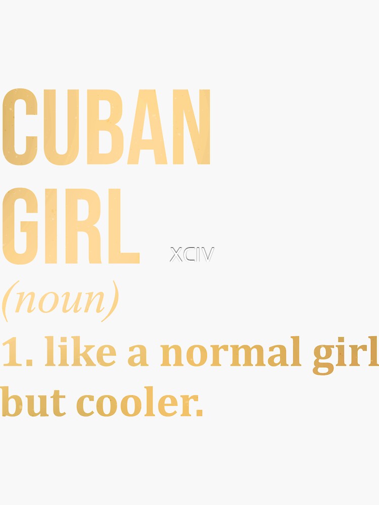 "Cuban Girl Definition Cuba in Gold" Sticker for Sale by XCIV | Redbubble