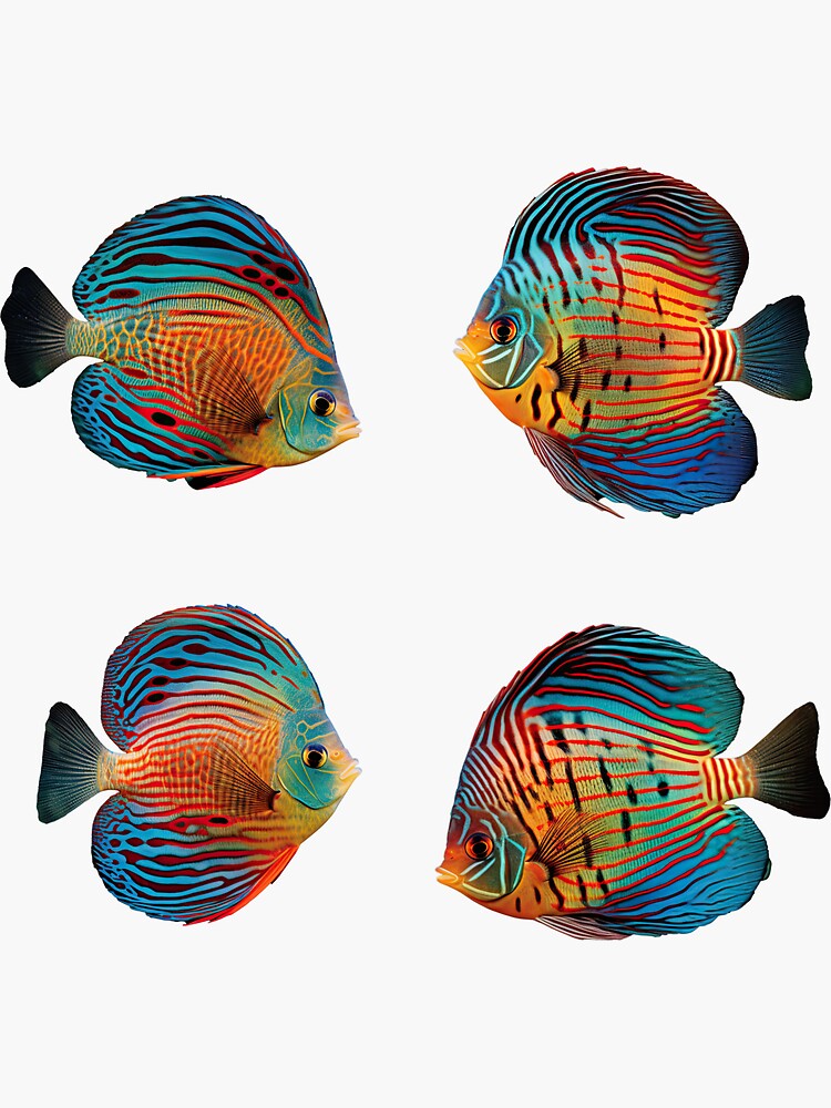 "Colourful Discus" Sticker for Sale by Visual-Verse-AU | Redbubble