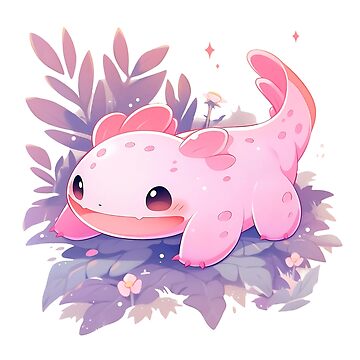 "Cute Kawaii Happy Tiny Axolotl" Sticker for Sale by CozyKawaiiArt ...